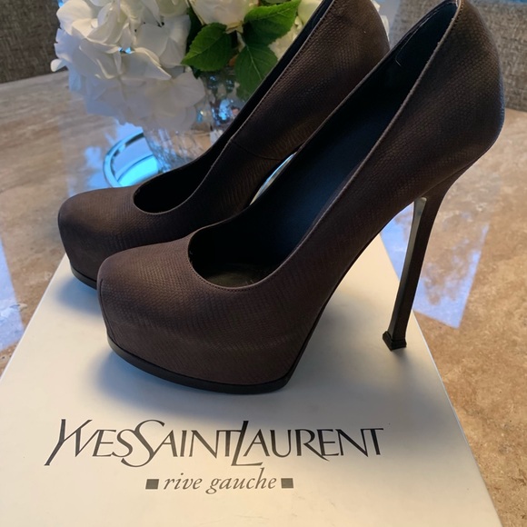 Yves Saint Laurent | Shoes | Ysl Tribute 5 Pump In Brown Print 39 | Poshmark